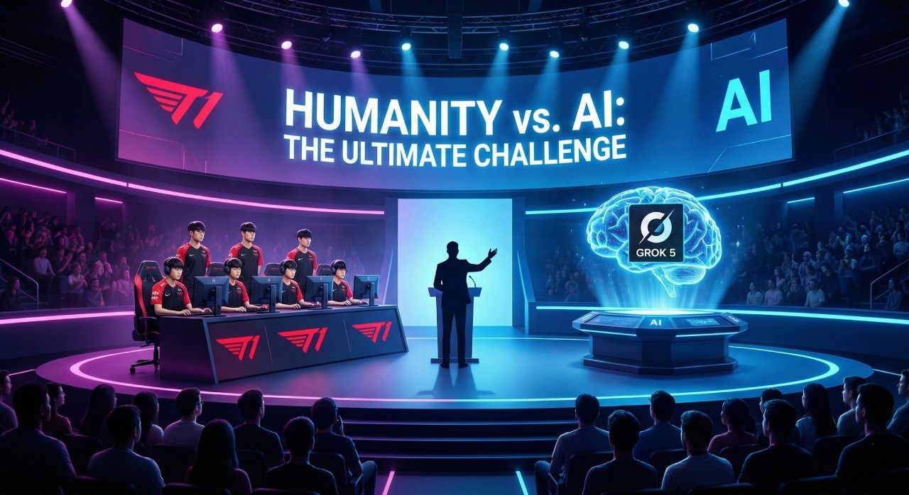Elon Musk Challanges Best LoL Team (T1) to Beat Grok 5 AI | LOLValue